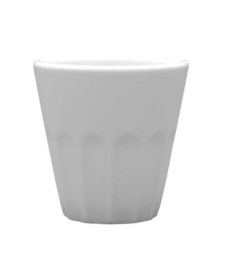 Mug without handle ribbed white 9cl - Blocho